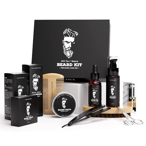 Grooming | New Beard Grooming Kit With Shampoo Oil Balm Brush Comb ...